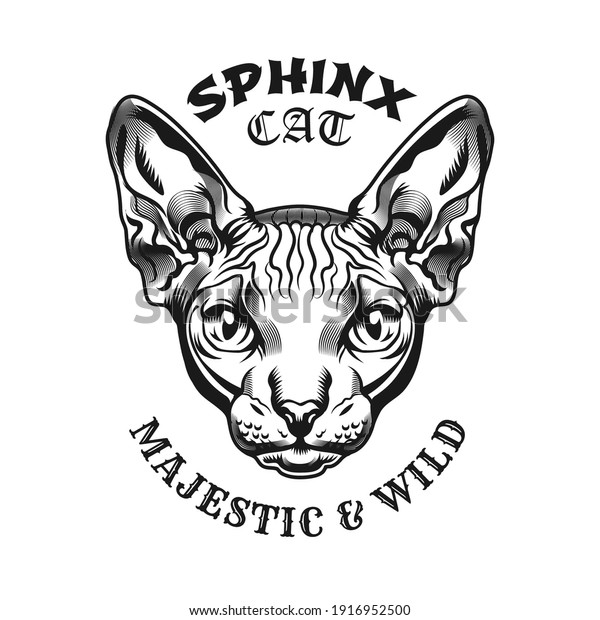 Sphinx Head Tattoo Design Monochrome Element Stock Vector (Royalty Free ...