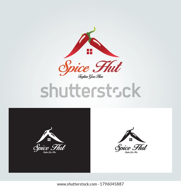 Spice Hut Logo Design Template Home Stock Vector (Royalty Free) 1796045887