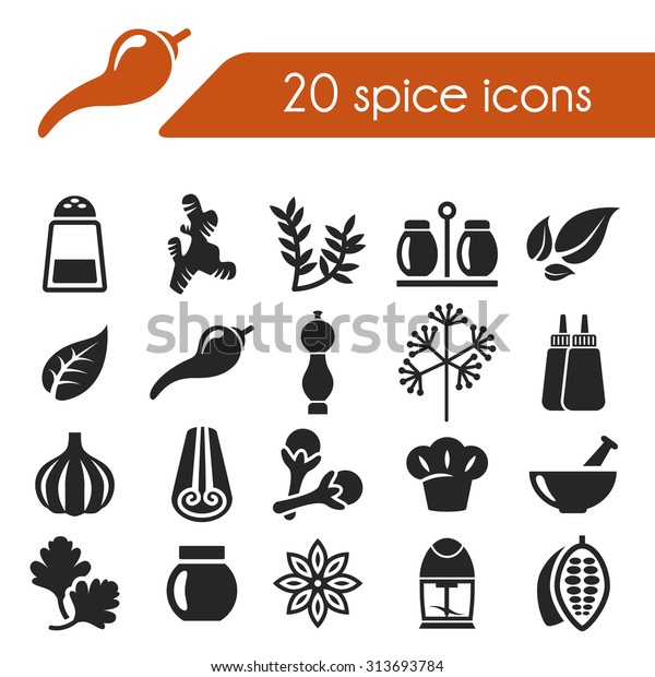 Spice Icons Stock Vector (Royalty Free) 313693784