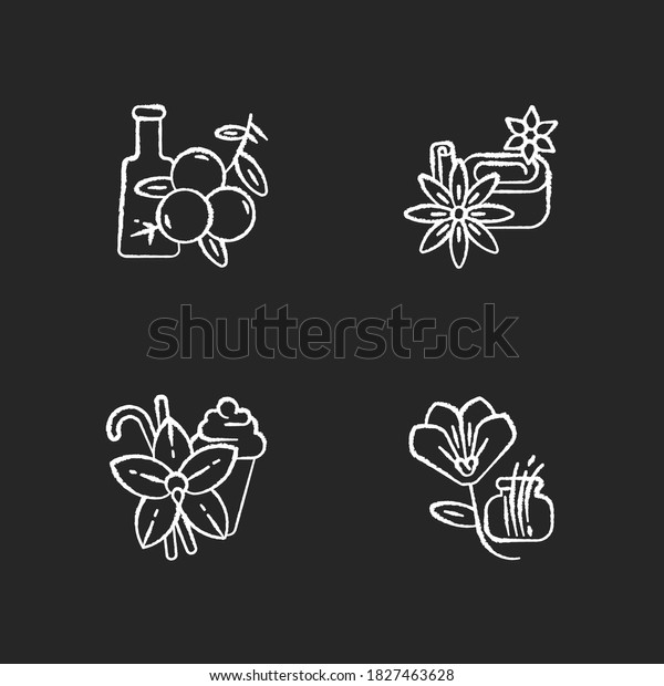 Spices Chalk White Icons Set On Stock Vector (Royalty Free) 1827463628 ...