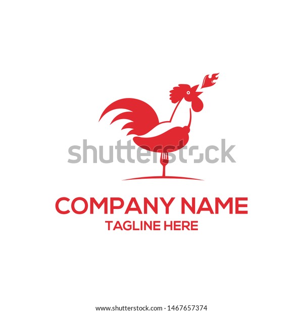 Spicy Chicken Logo Red Rooster Logo Stock Vector (Royalty Free ...