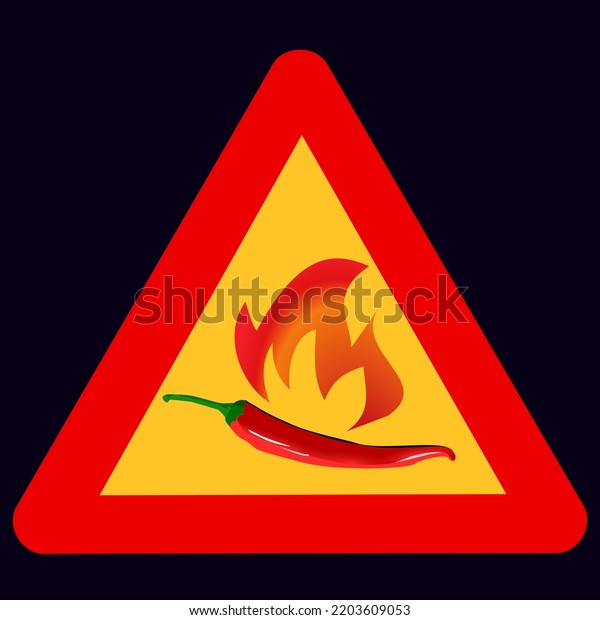 Spicy Pepper Warning Sign Caution Stock Vector (Royalty Free ...