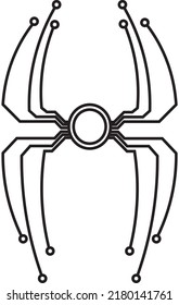 Spider Chip Circuit Drawing Design Stock Vector (Royalty Free ...
