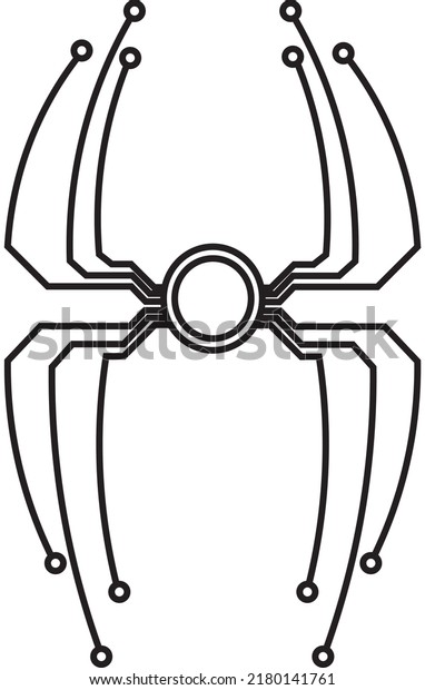 Spider Chip Circuit Drawing Design Stock Vector (Royalty Free ...