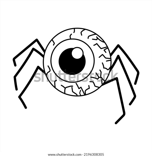 Spider Eye Vector Illustration Eyeball Doodle Stock Vector (Royalty ...