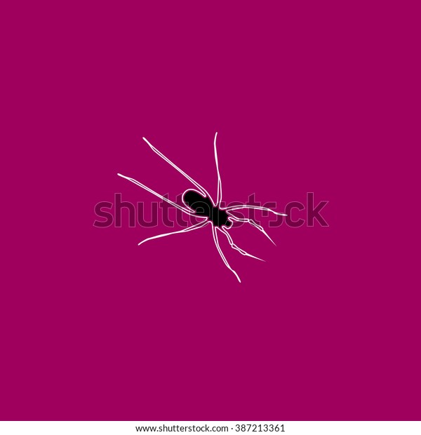 Spider Flat Symbol Pictogram Over Purple Stock Vector (Royalty Free ...