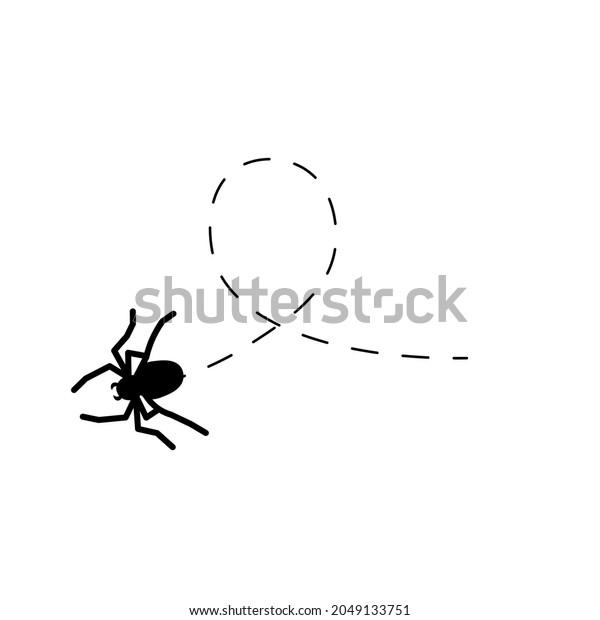 Spider On Dotted Line Route Animal Stock Vector (Royalty Free ...