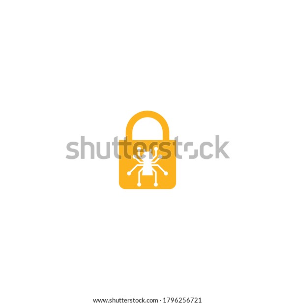 Spider Padlock Logo Padlock Icon Combine Stock Vector (Royalty Free ...