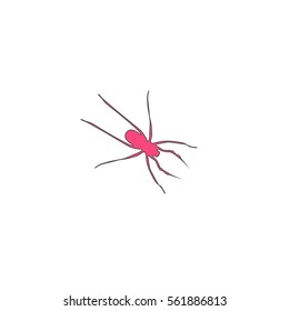 Spider Pink Vector Icon Black Contour Stock Vector (Royalty Free ...