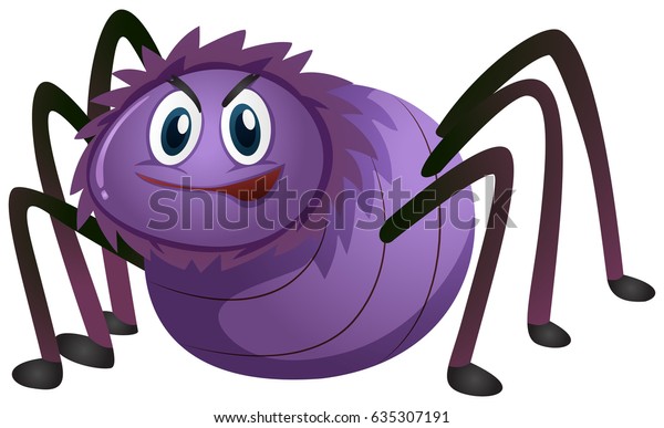 Spider Purple Color Illustration Stock Vector (Royalty Free) 635307191 ...