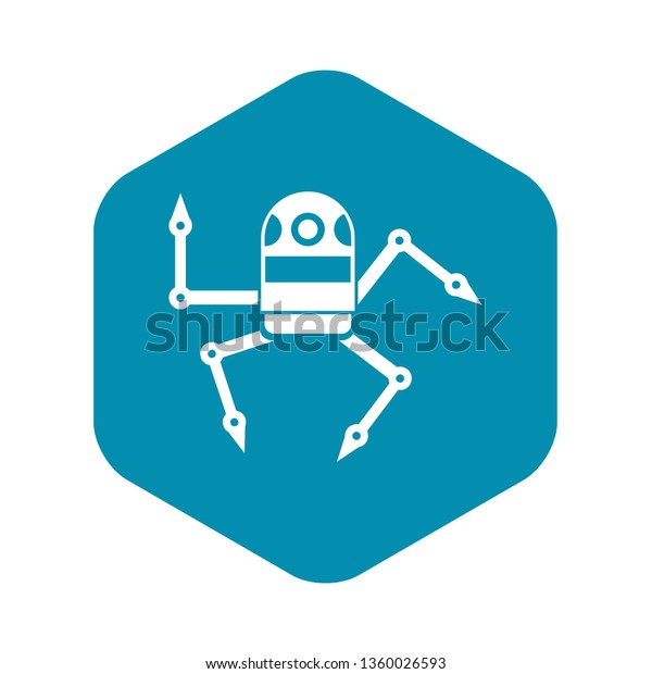Spider Robot Icon Simple Style Isolated: vector de stock (libre de ...