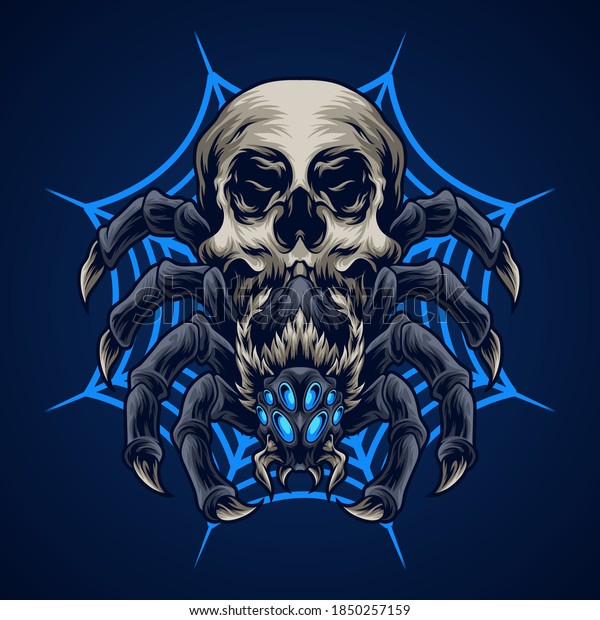 Spider Skull Monster Vector Illustration Stock Vector (Royalty Free ...