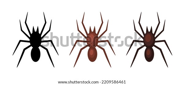 Spider Spiders Set Vector Clipart Isolated Stock Vector (Royalty Free ...