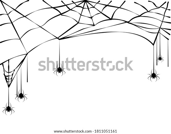 Spider Torn Web Scary Spiderweb Halloween Stock Vector (Royalty Free ...