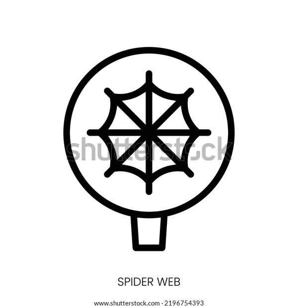 Spider Web Icon Line Art Style Stock Vector (Royalty Free) 2196754393 ...
