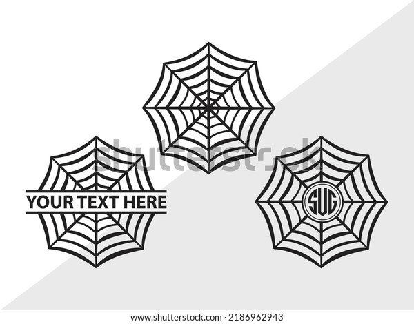 Spider Web Monograma SVG Ilustración de: vector de stock (libre de ...