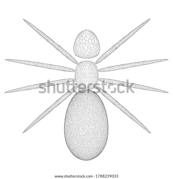 Spider Wireframe Made Black Lines On Stock Vector (Royalty Free ...