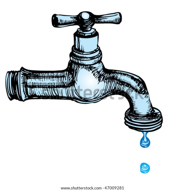 Spigot Water Drops Stock Vector (Royalty Free) 47009281