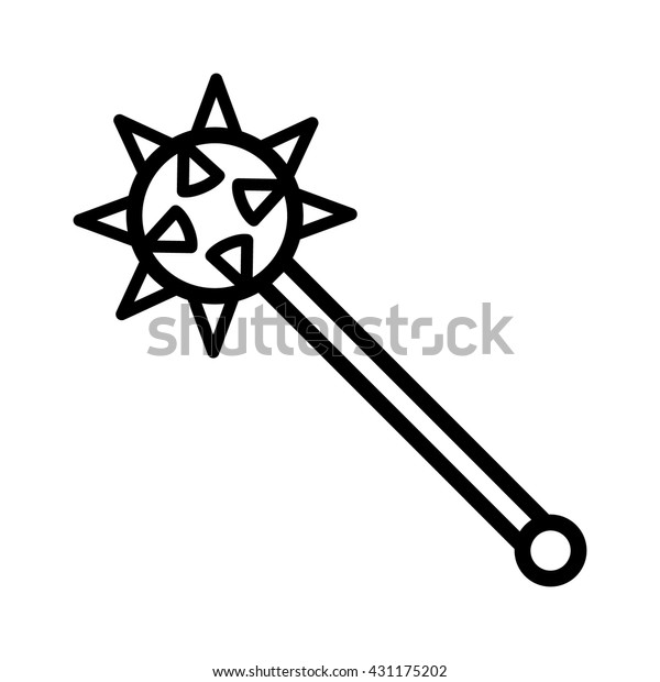 Spiked Mace Weapon Line Art Vector Stock Vector (Royalty Free ...