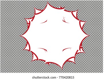 Spikey Speech Bubble Red Outline On Stock Vector (Royalty Free ...