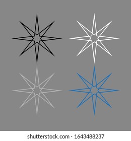 Spiky Star Icon Contour Flat Style Stock Vector (Royalty Free) 1643488237