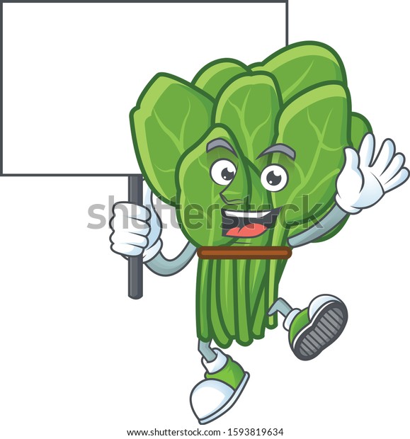 Spinach Cute Cartoon Character Style Bring Stock Vector (Royalty Free ...