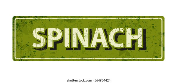 Spinach Vector Illustration Vintage Rusty Metal Stock Vector (Royalty ...