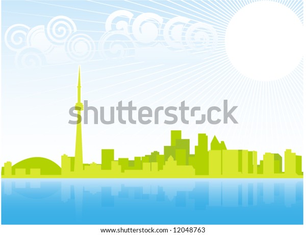Sping Toronto Ontario Canada Vector Skyline Stock Vector (Royalty Free ...