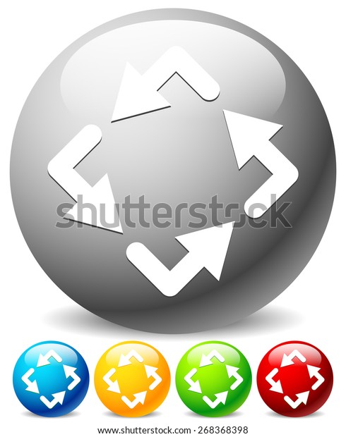 Spinning Rotating Arrows Rotation Circular Motion Stock Vector (Royalty ...