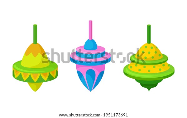 Spinning Top Squat Toy Sharp Point Stock Vector (Royalty Free ...