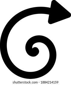 Spiral Arrow Icon Flat Style Isolated Stock Vector (Royalty Free ...