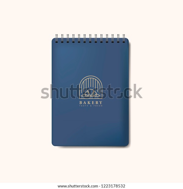 Spiral Blue Notebook Mockup Isolated Vector Stock Vector (Royalty Free ...