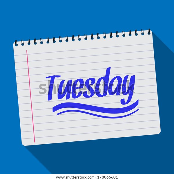 Spiral Calendar Tuesday Notebook Notepad Long Stock Vector (Royalty ...