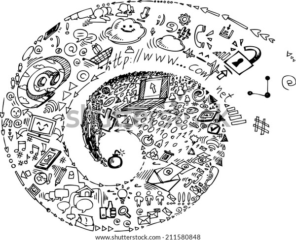 Spiral Icons About Internet Networking Stock Vector (Royalty Free ...