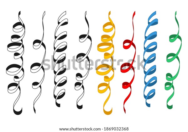 Spiral Ribbon Vector Cartoon Set Isolated Stock Vector (Royalty Free ...