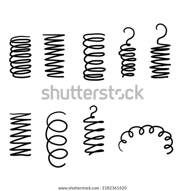 Spiral Spring Flexible Coils Wire Springs Stock Vector (Royalty Free ...