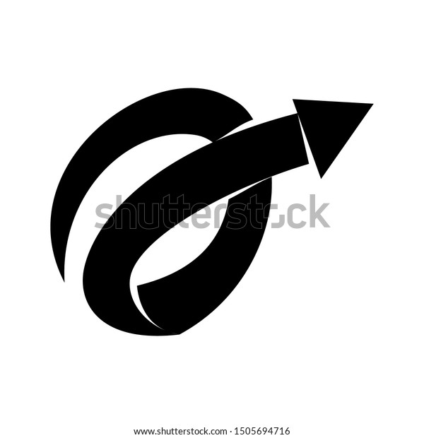 Spiral Way Arrow Direction Vector Black Stock Vector (Royalty Free ...