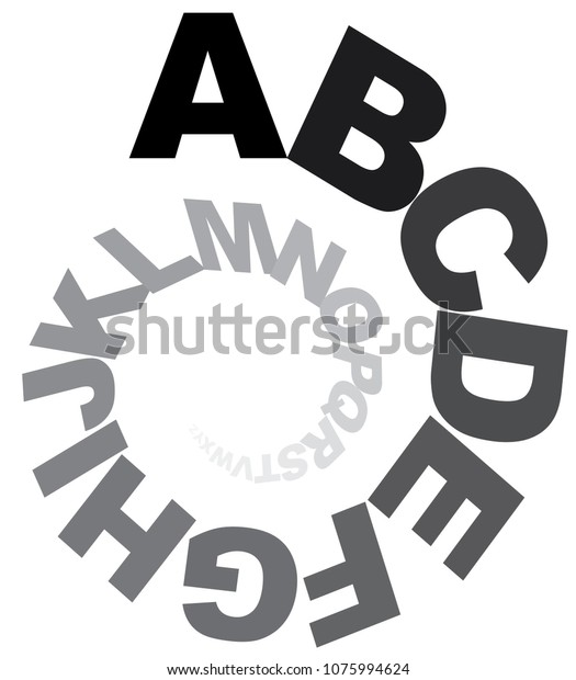 Spirally Disappearing Abc Letters On Path Stock Vector (Royalty Free ...