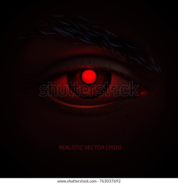 Spiteful Demons Look Red Realistic Angry Stock Vector (Royalty Free ...