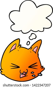 Spitting Cartoon Cat Face Thought Bubble Stock Vector (Royalty Free ...