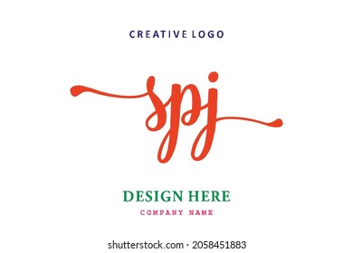 Spj Lettering Logo Simple Easy Understand Stock Vector (Royalty Free ...
