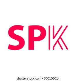 Spk Icon Logotype Lettering Vector Clip Stock Vector (Royalty Free ...