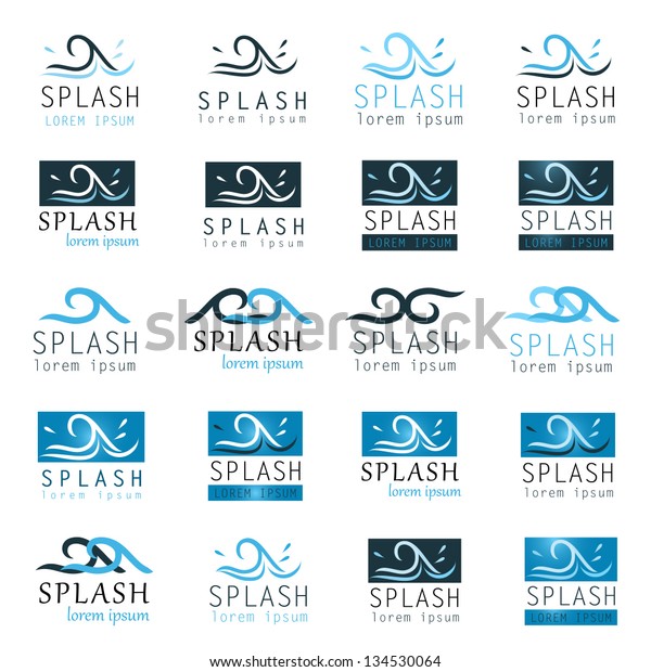 Splash Icons Set Isolated On White Stock Vector (Royalty Free) 134530064