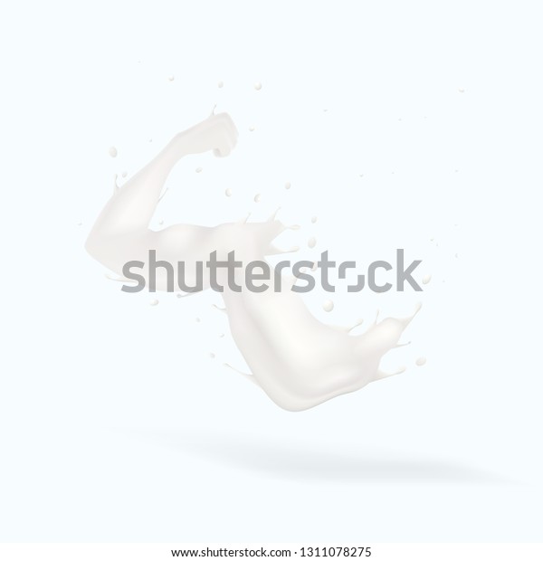 Splash Milk Form Strong Arm Concept Stock Vector (Royalty Free ...