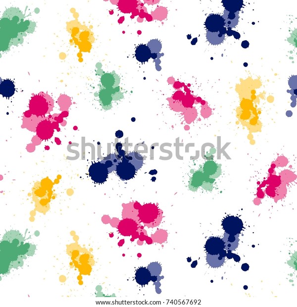 Splash Pattern Watercolor Brush Painting Textile Stok Vektör (Telifsiz ...