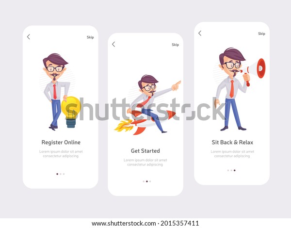 Splash Screen Template Mobile Application Flat Stock Vector (Royalty ...