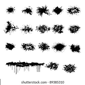 Splash Sign Set Isolated Black Color Stock Vector (Royalty Free ...