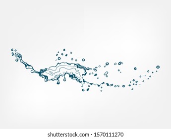 Splash Vector Isolated Line Water Drop Stock Vector (Royalty Free ...