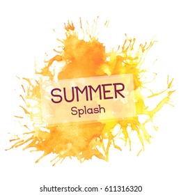 Splash Watercolor Summer Splatter Stock Vector (Royalty Free) 611316320 ...
