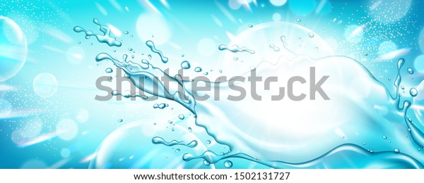 Splashing Water Effect On Glowing Light Stock Vector (Royalty Free ...
